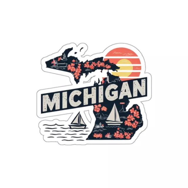 Kira Sticker With Michigan State Vinyl Outline Aesthetic Design United ...