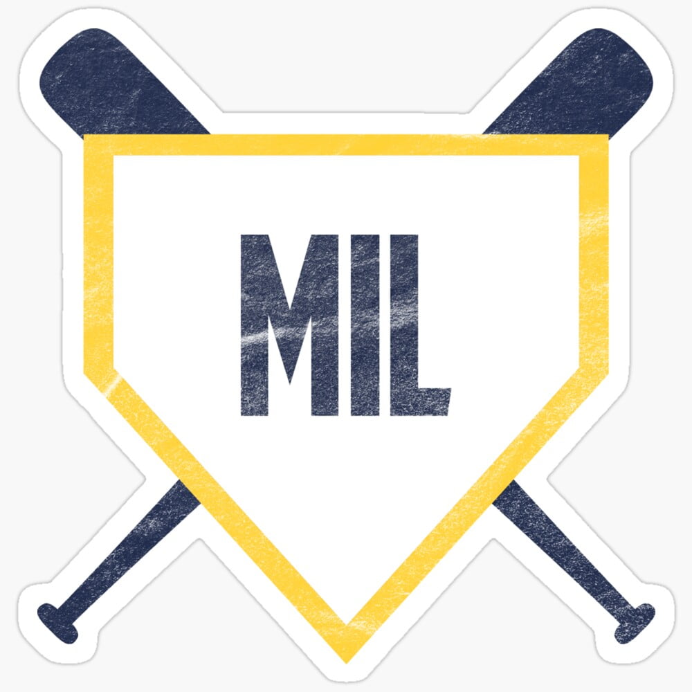 Kira Sticker - Milwaukee Abbreviation Retro Baseball Home Plate Design ...