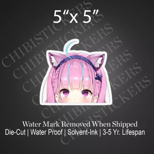 Kira Sticker With Minato Aqua Neko Vinyl Waterproof Anime Girl Hololive ...