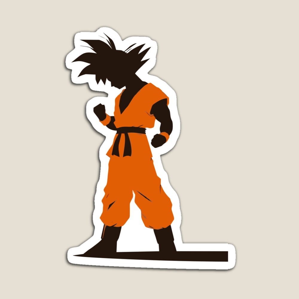 Kira Sticker With Minimalist Goku Silhouette: Icon Vector Decorative ...
