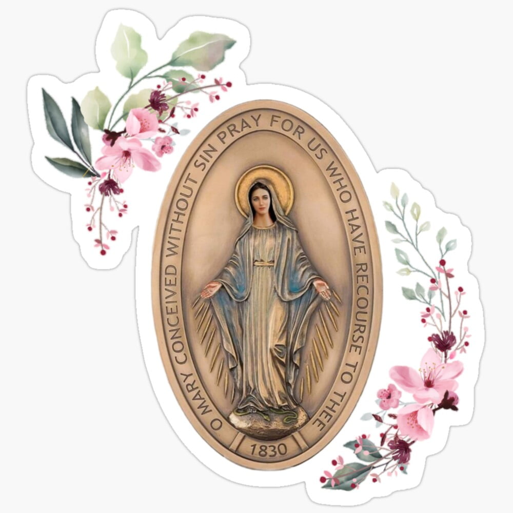 Kira Sticker Miraculous Medal Virgin Mary The Blessed Virgin Mary ...