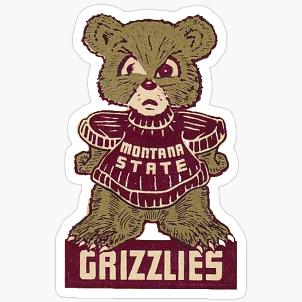 Kira Sticker - Montana Grizzlies Throwback Logo Sticker - Single, Trio ...