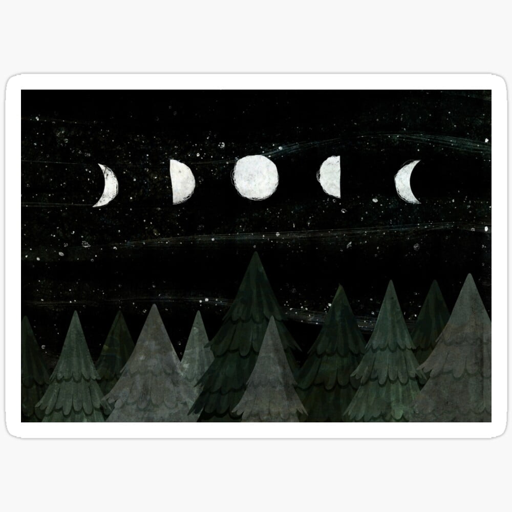 Kira Sticker - Moon Phases - Phone Stickers, Waterproof Decals Water ...