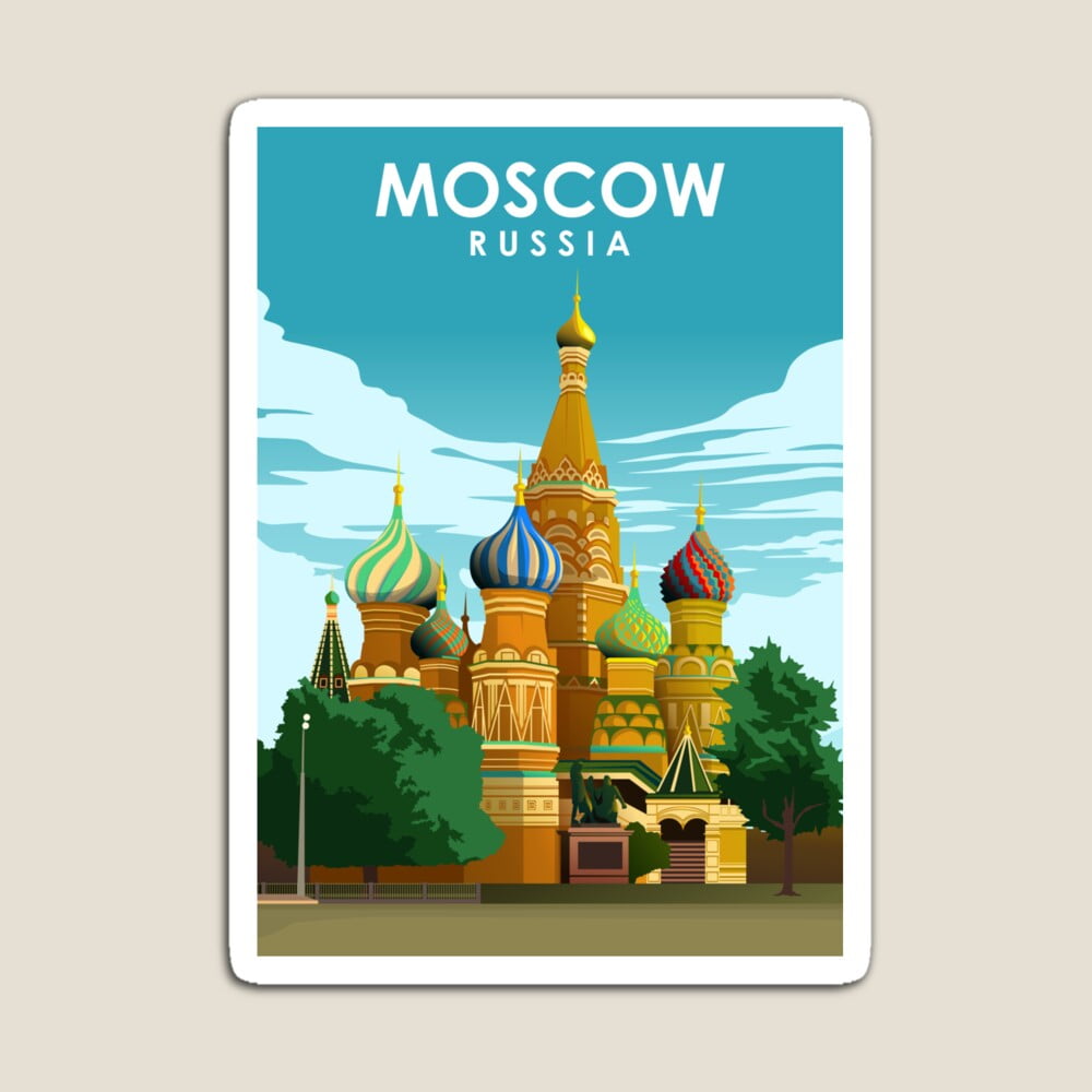 Kira Sticker With Moscow Russia Vintage Minimal Travel Poster ...