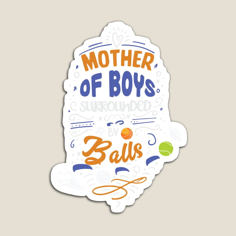Kira Sticker With Mother Of Boys Surrounded By Balls Sticker Decorative ...