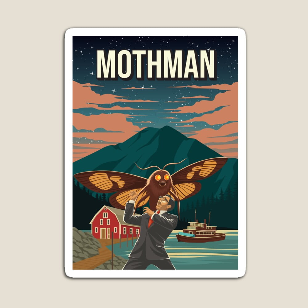 Kira Sticker With Mothman Cryptid Travel Monster Poster Art Decorative ...