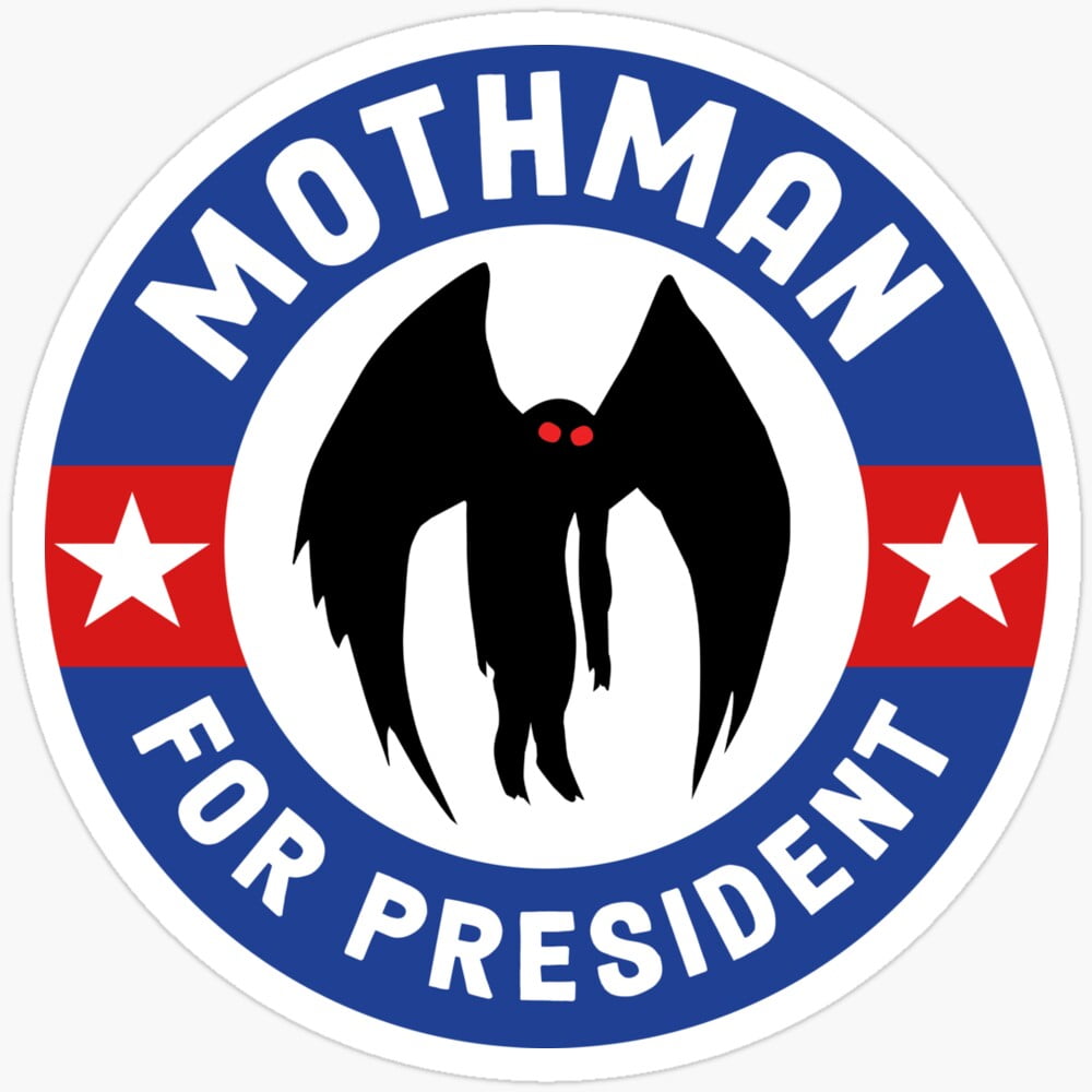 Kira Sticker With Mothman For President Mothman Political Decorative ...