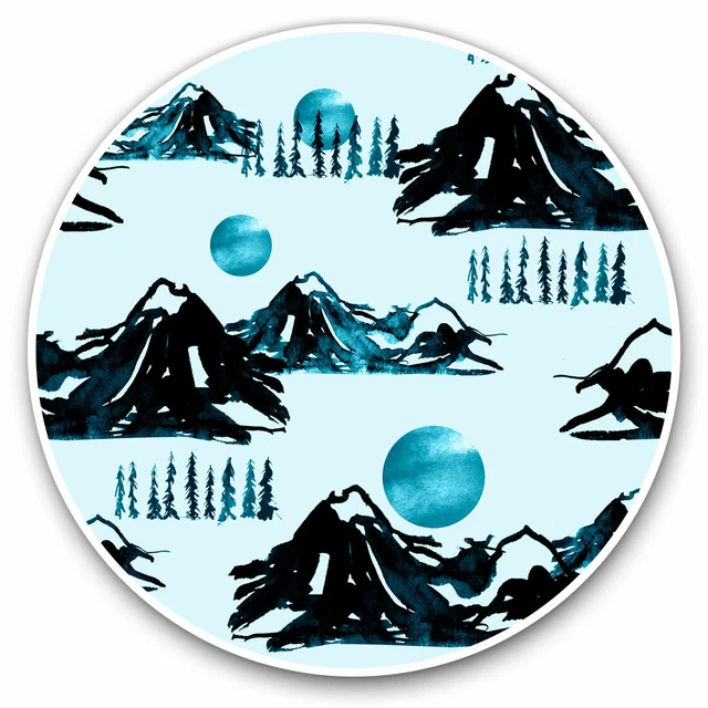 Kira Sticker With Mountain Trees Sunset Forest Cool Gift Decorative ...