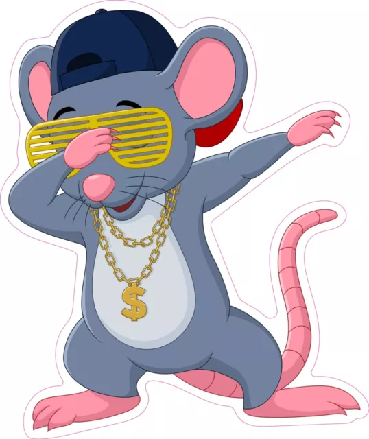 Kira Sticker With Mouse With Glasses Dabbing Window Decal Decorative ...