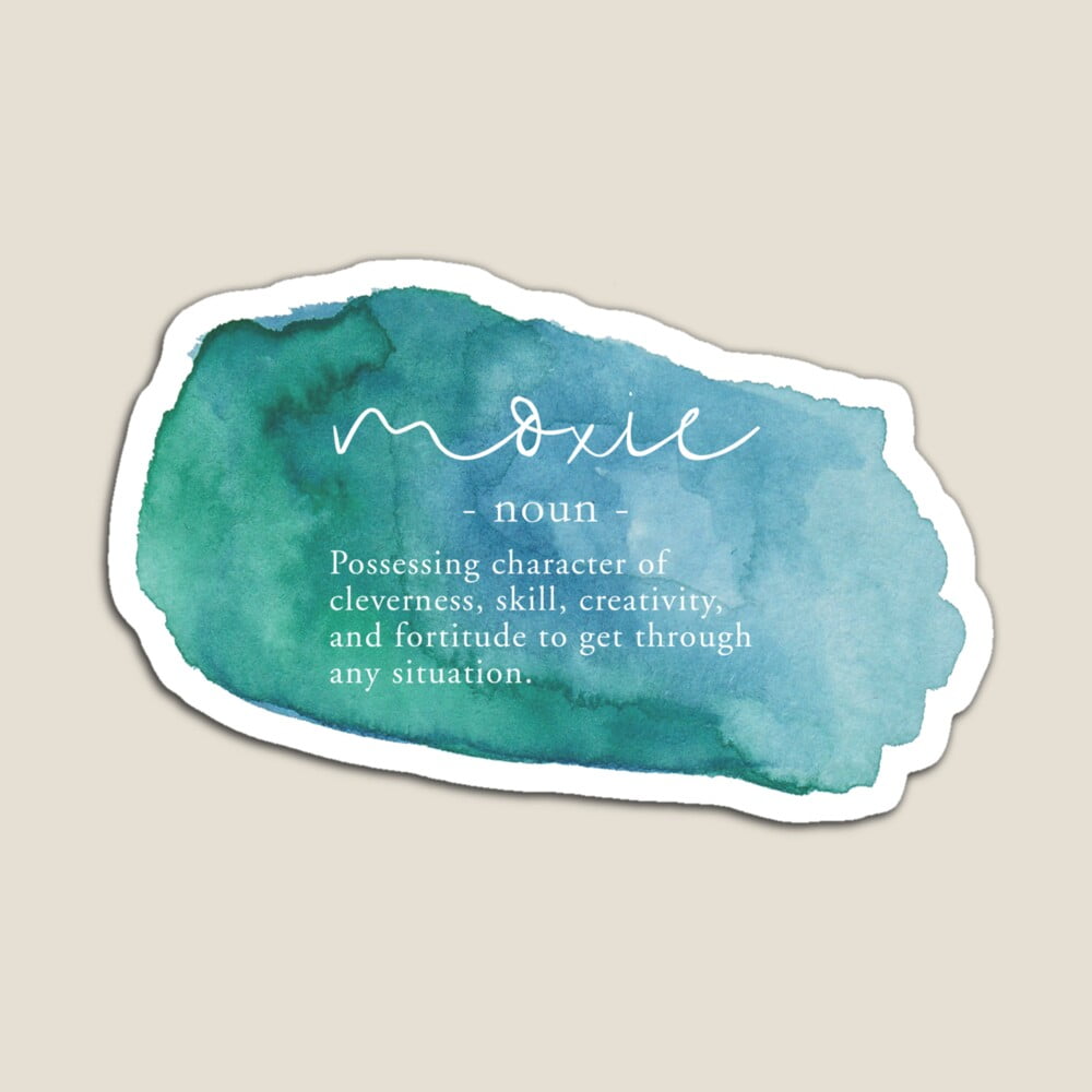 Kira Sticker With Moxie Definition - Blue Watercolor Sticker Decorative ...