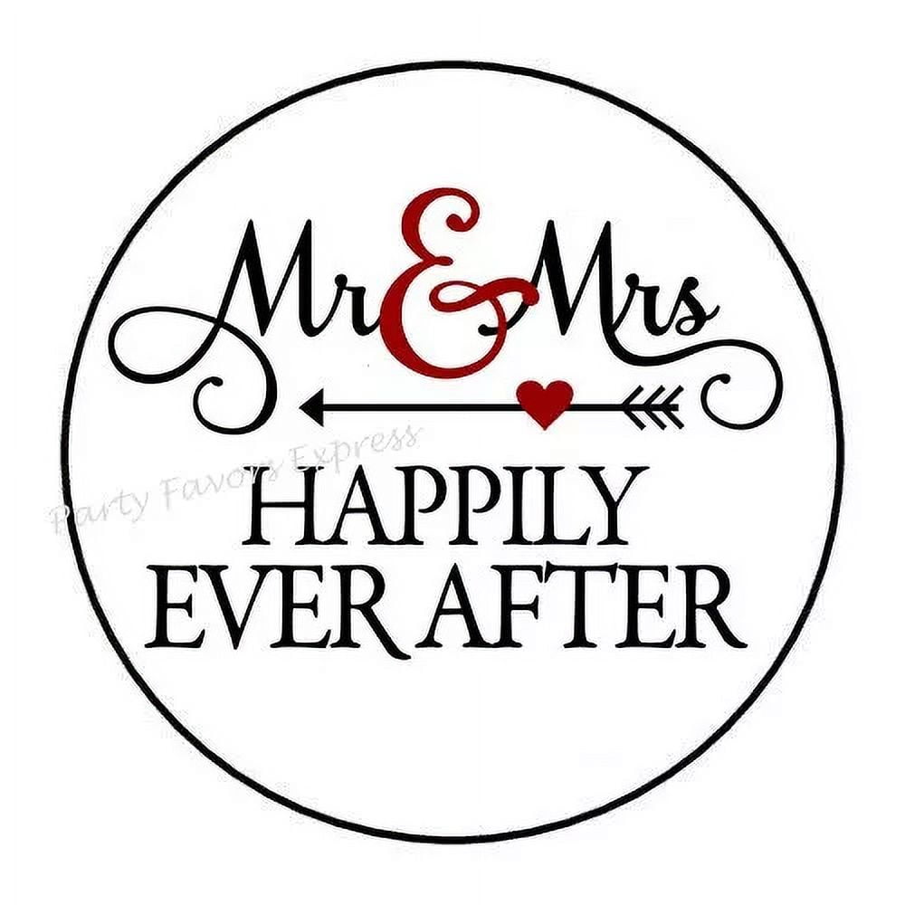 Kira Sticker With Mr & Mrs Happily Ever After Wedding Favor Decorative ...