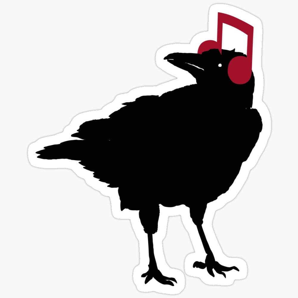 Kira Sticker - Music Bird Crow Musical Note Sticker - Walmart.com