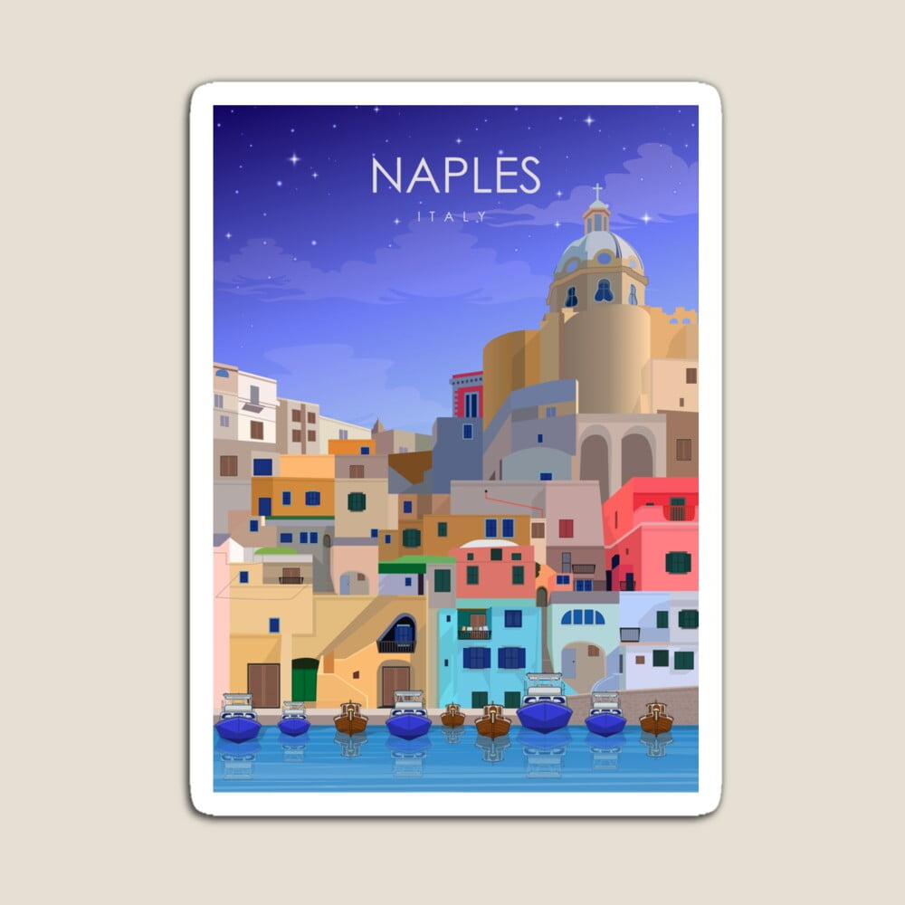 Kira Sticker With Naples Italy Italian Vintage Minimal Retro Travel ...