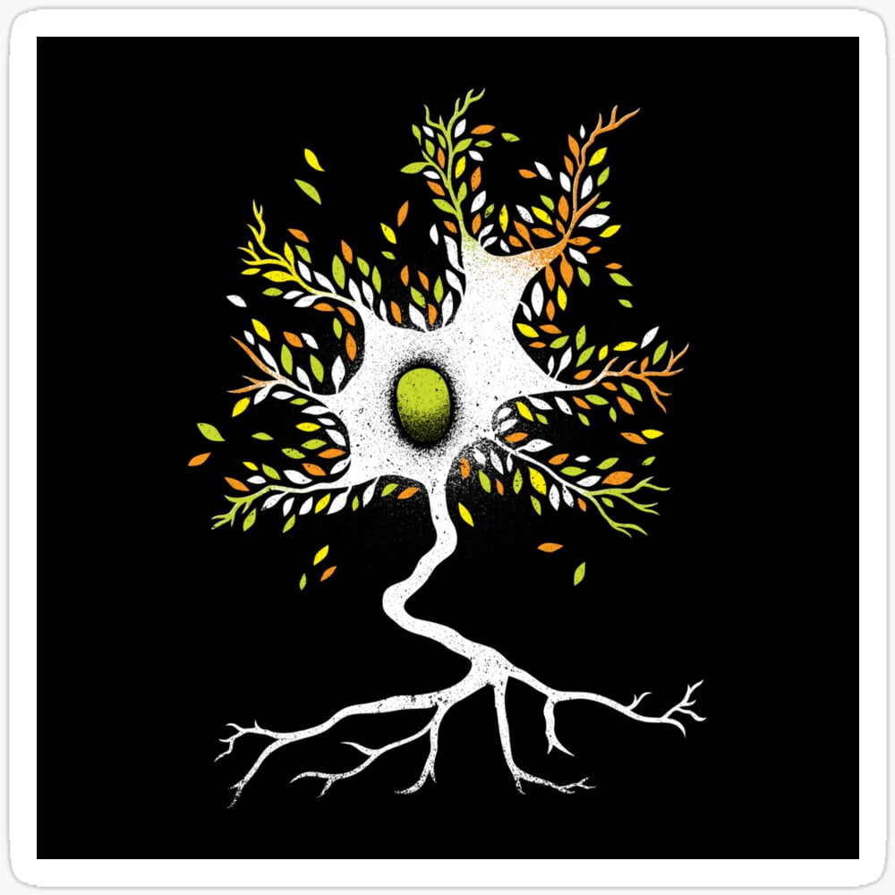 Kira Sticker - Neuron Three Biomimicry Neuro Science Nature Sticker ...