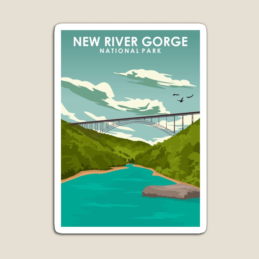 Kira Sticker With New River Gorge National Park Travel Poster ...