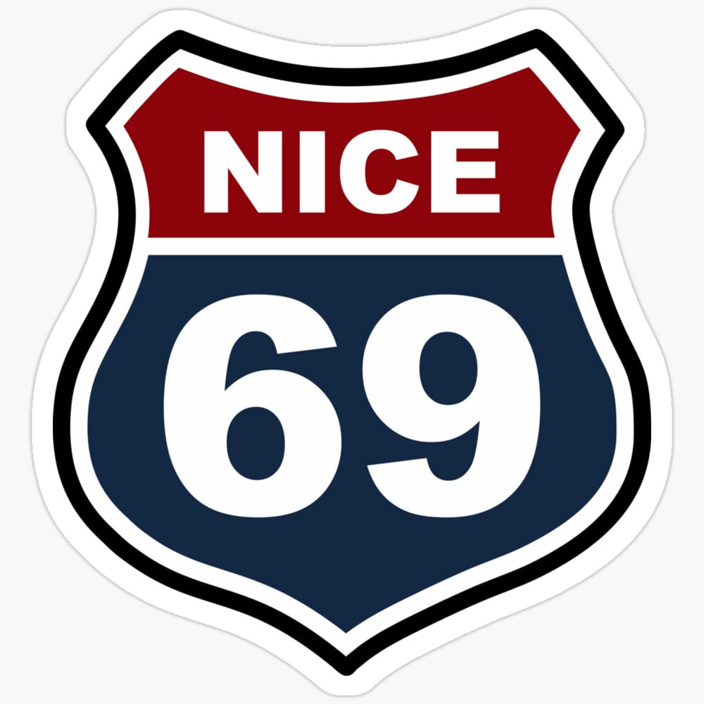 Kira Sticker - Nice 69 Road Sign - Phone Stickers, Waterproof Decals ...