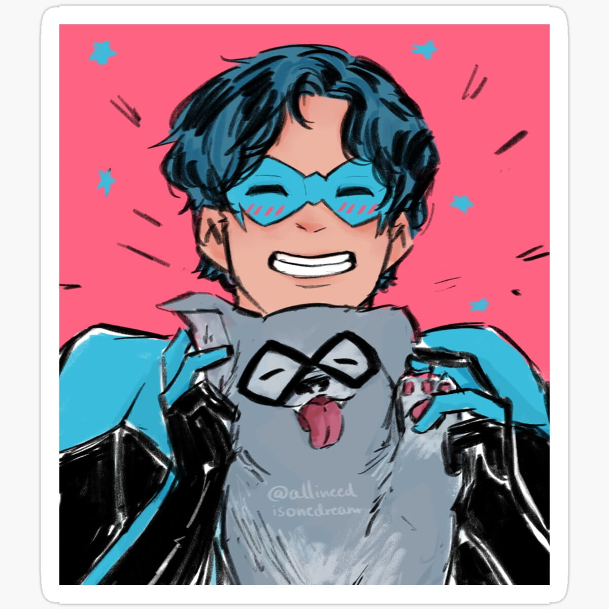 Kira Sticker - Nightwing And Bitewing Icon Sticker, Funny Waterproof ...