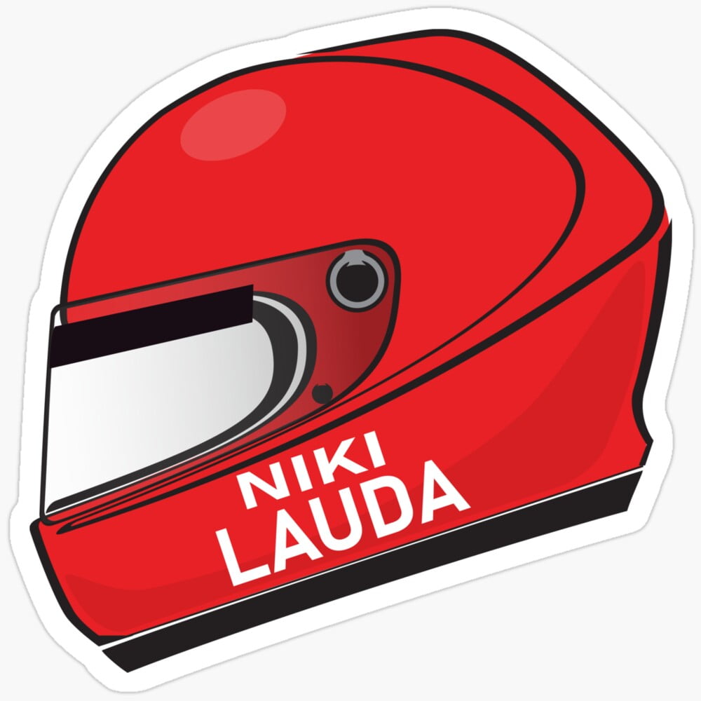 Kira Sticker - Niki Lauda Helmet - Phone Stickers, Waterproof Decals ...