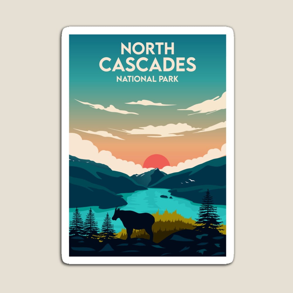 Kira Sticker With North Cascades National Park Travel Poster Decorative ...
