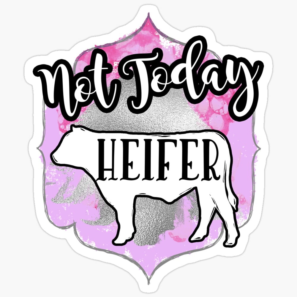 Kira Sticker - Not Today Heifer Funny Cow Farm Sticker - Single, Trio ...