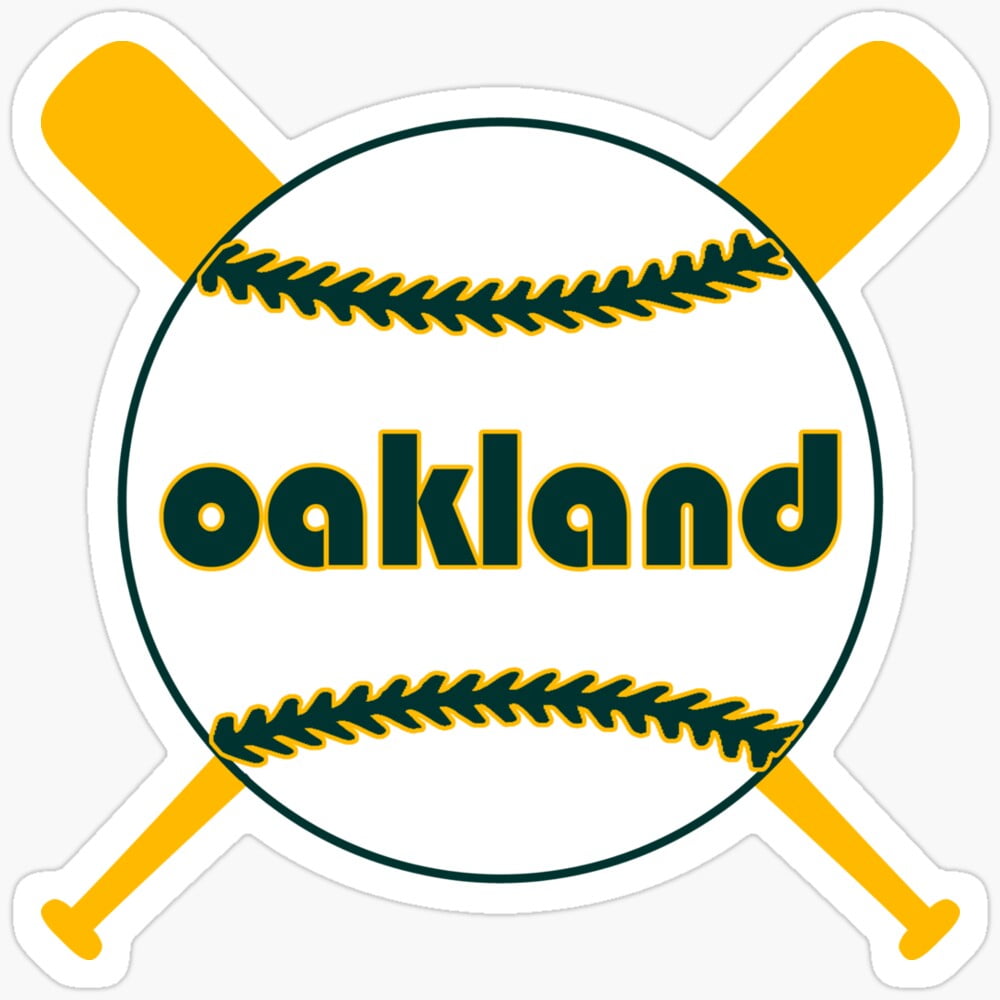 Kira Sticker - Oakland Retro Throwback Baseball With Crossed Bats ...