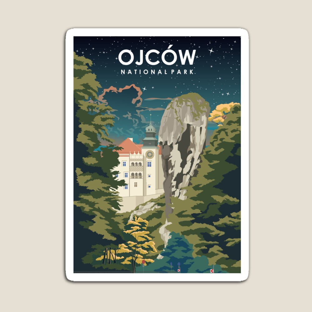 Kira Sticker With Ojcow National Park Poland Travel Art At Night ...