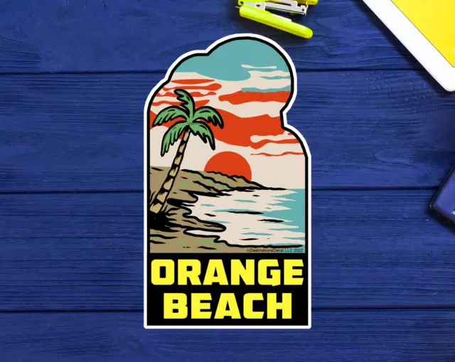 Kira Sticker With Orange Beach Alabama Palms Al Vintage Laptop Car ...