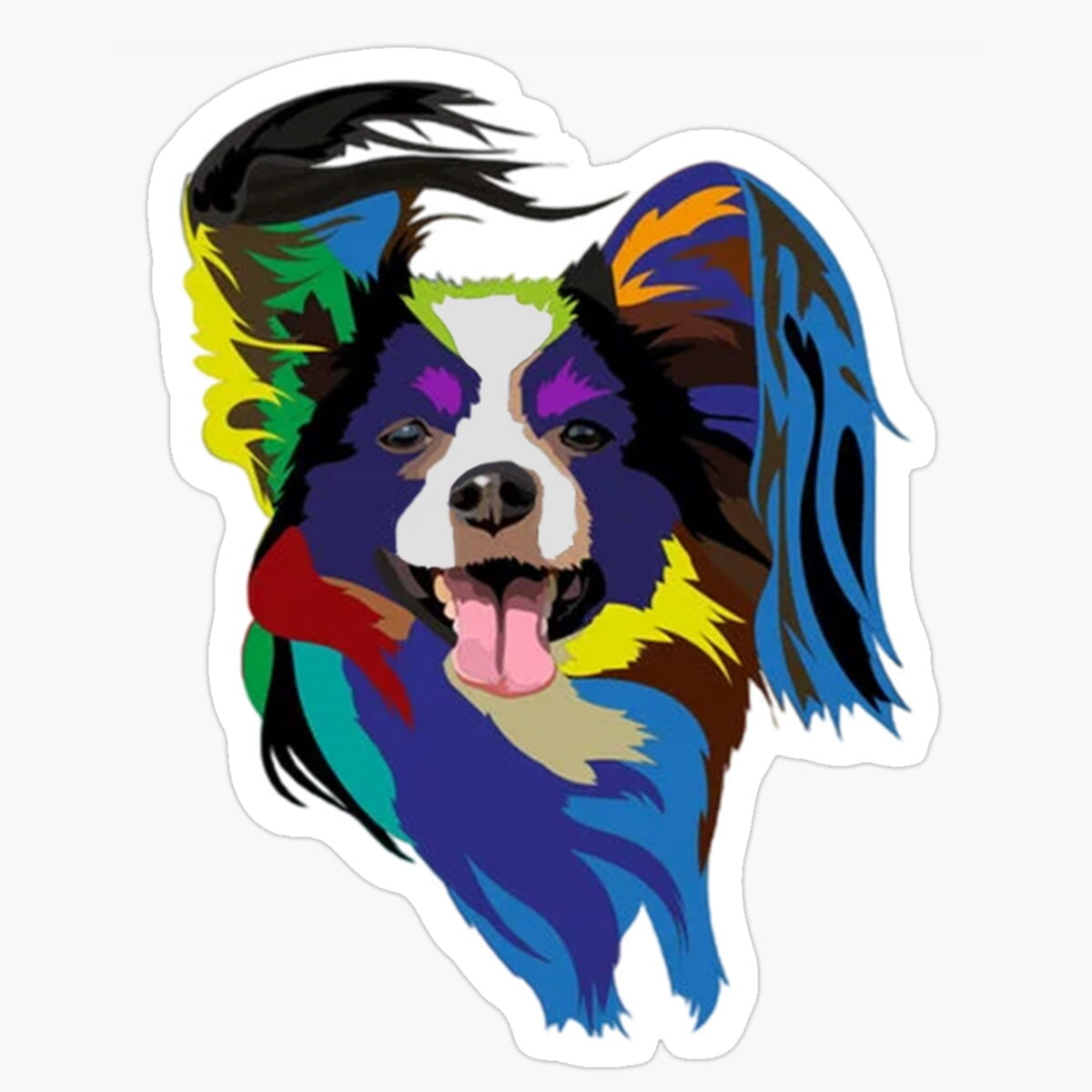 Kira Sticker - Papillon Dog Sticker, Funny Waterproof Decal For Pet ...