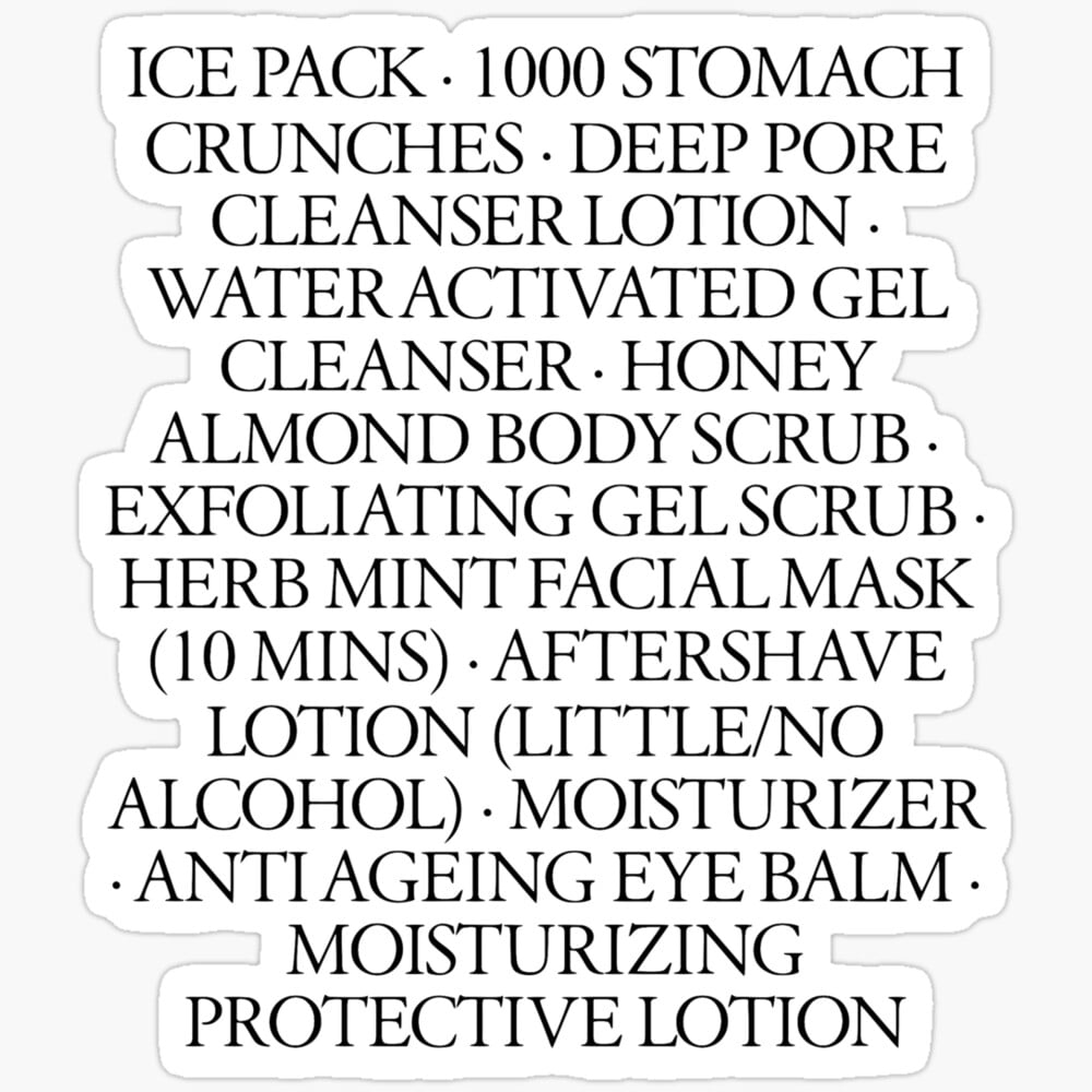 Kira Sticker Patrick Bateman Morning Routine - Perfect Birthday Gift ...