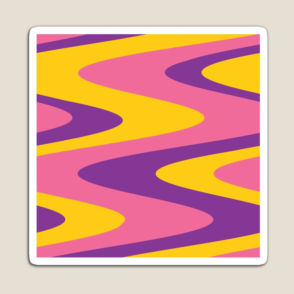 Kira Sticker With Pattern Yellow, Pink And Purple 80S Sticker ...