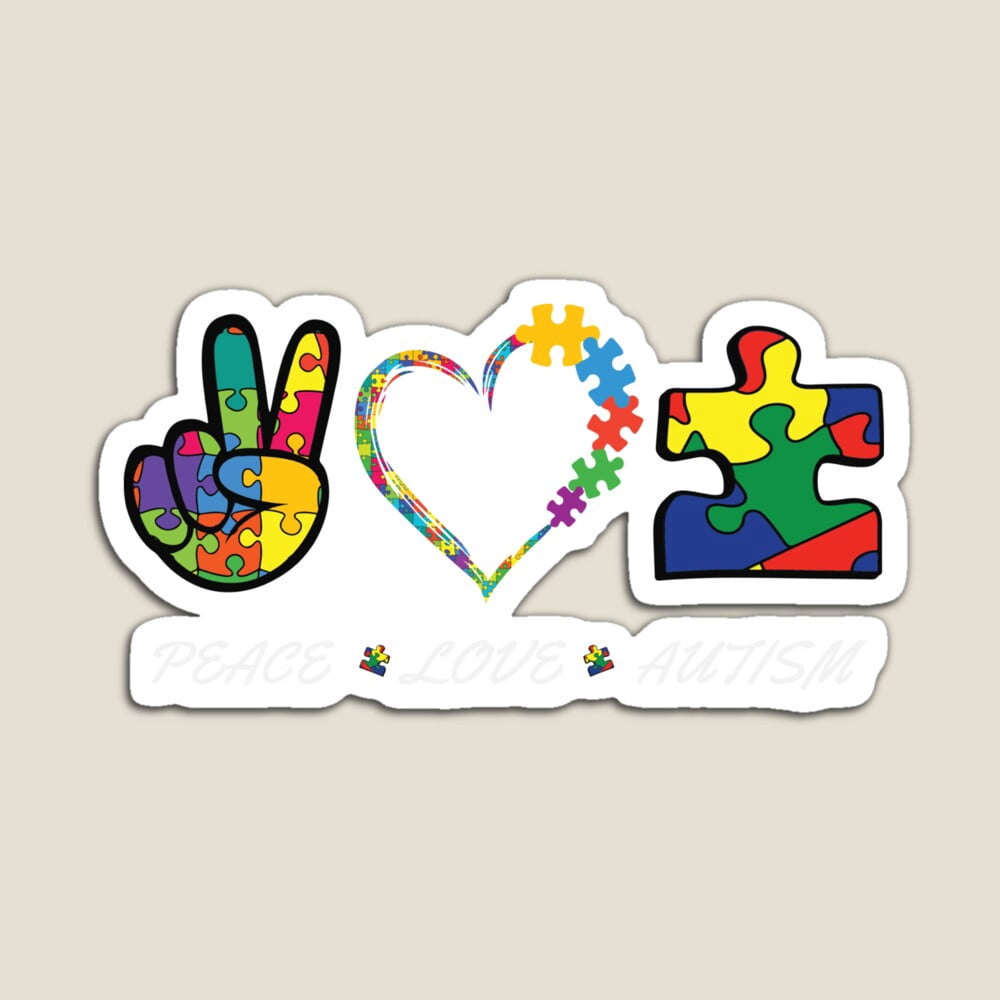 Kira Sticker With Peace Love Autism Awareness Puzzle Sticker Decorative ...