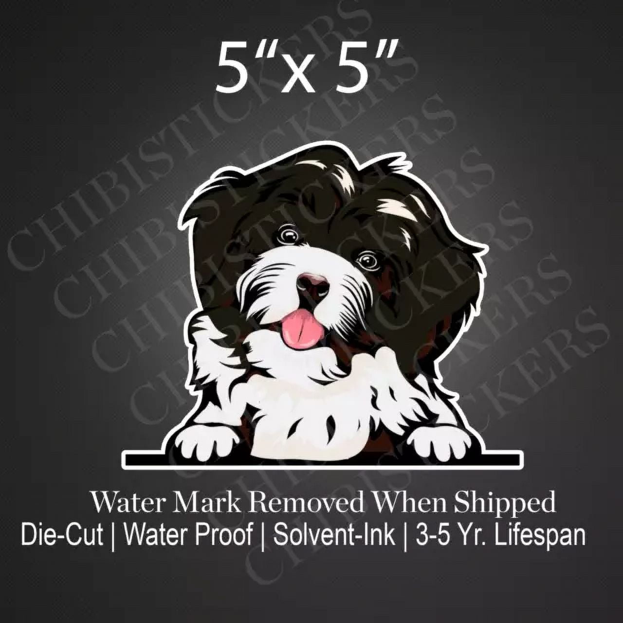 Kira Sticker With Peeking Black White Havanese Realistic Dog Peeker ...