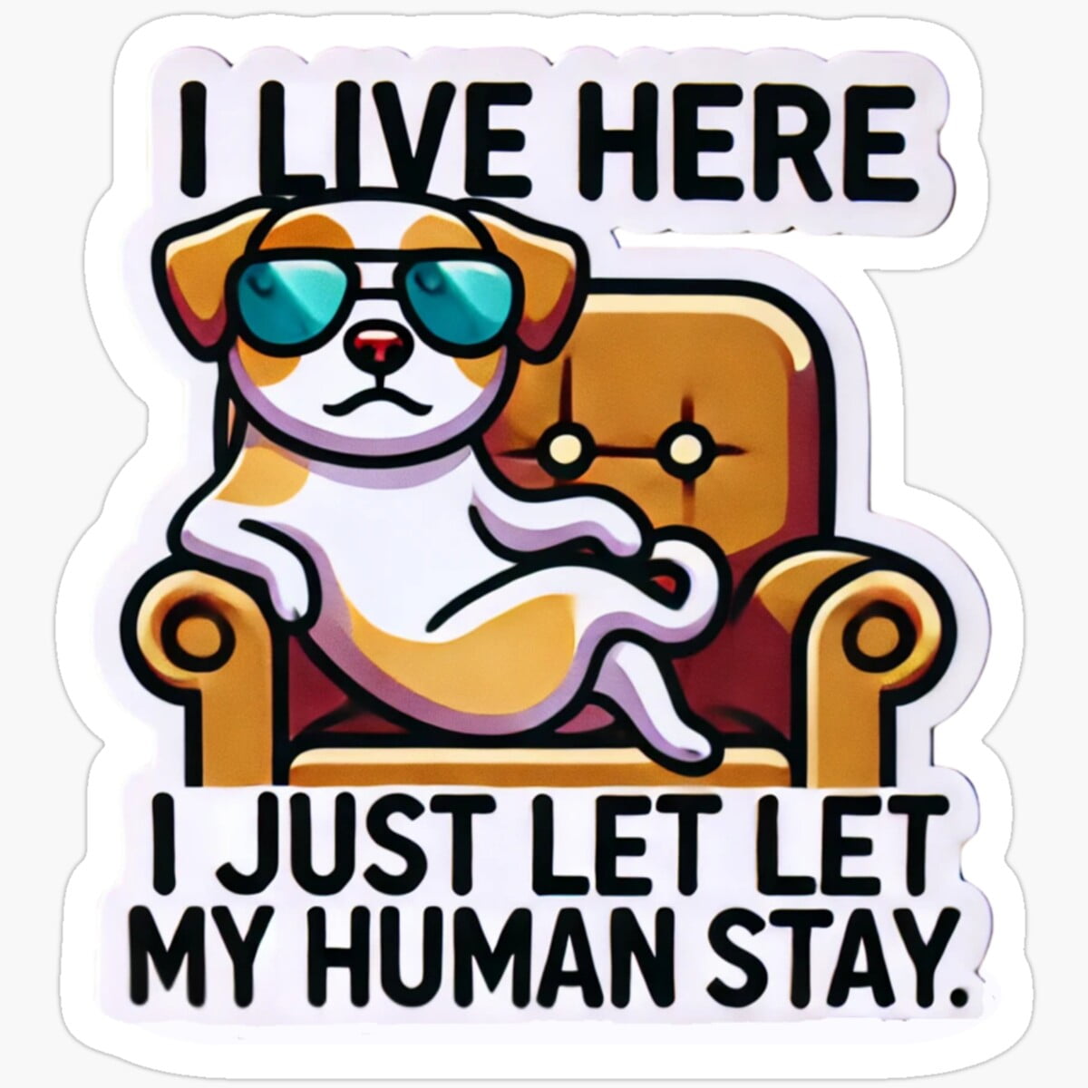 Kira Sticker - Pets Rule The House Sticker, Funny Waterproof Decal For ...