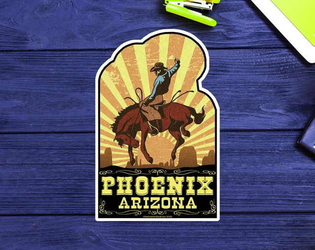 Kira Sticker With Phoenix Arizona Vintage Cowboy Bronco Horse Rodeo ...