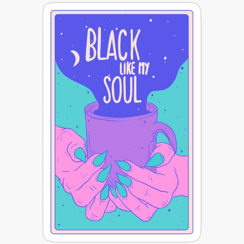 Kira Sticker - Pink And Purple Devil Hands Coffee - Black Soul Brew ...