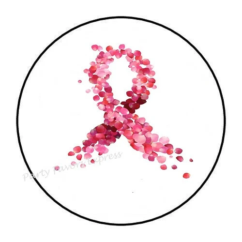 Kira Sticker With Pink Ribbon Rose Petals Breast Cancer Decorative ...
