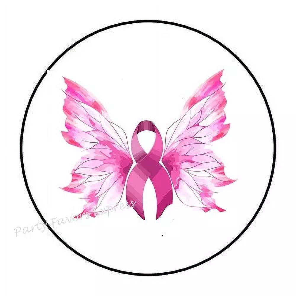 Kira Sticker With Pink Ribbon With Wings Breast Cancer Decorative ...