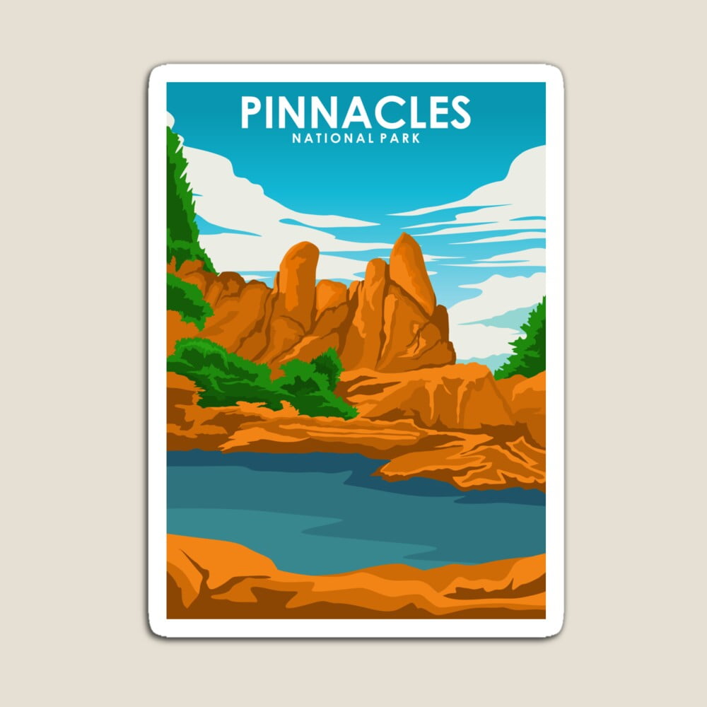Kira Sticker With Pinnacles National Park Vintage Travel Poster ...