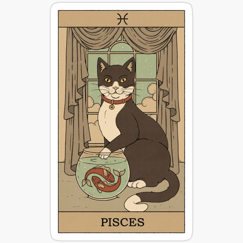 Kira Sticker - Pisces Cat Perfect Sticker Gift For Everyone ) - Walmart.com