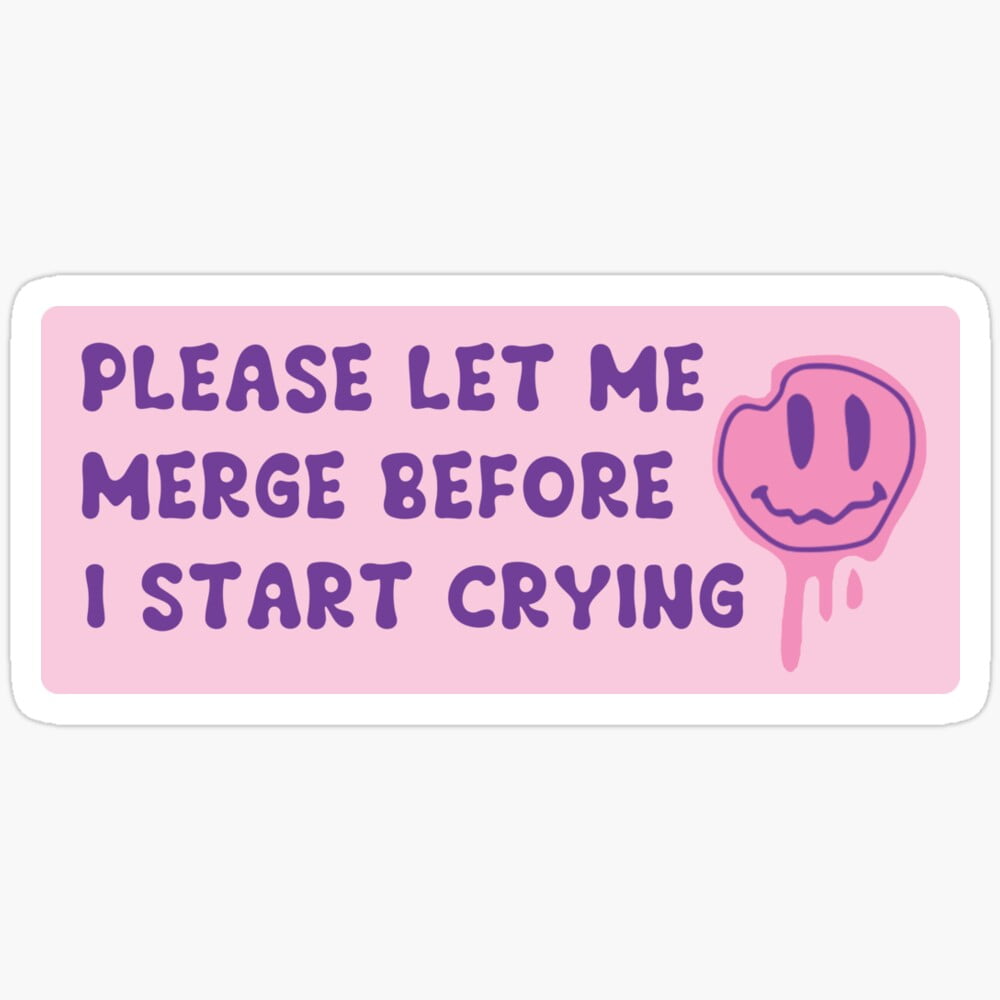 Kira Sticker With Please Let Me Merge Before I Start Crying Aesthetic ...