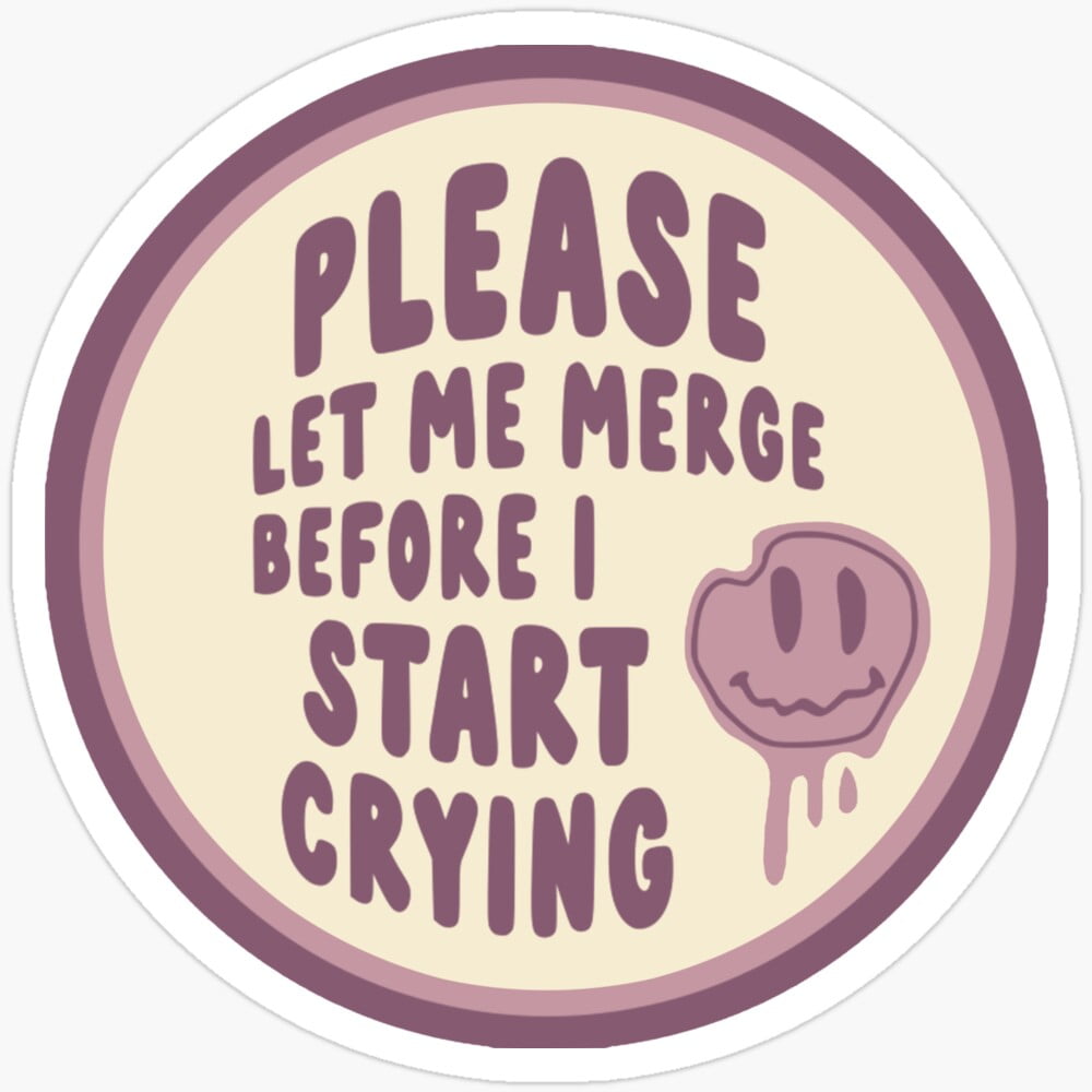 Kira Sticker With Please Let Me Merge Before I Start Crying Circle ...