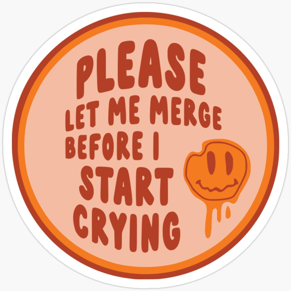 Kira Sticker With Please Let Me Merge Before I Start Crying Circle ...