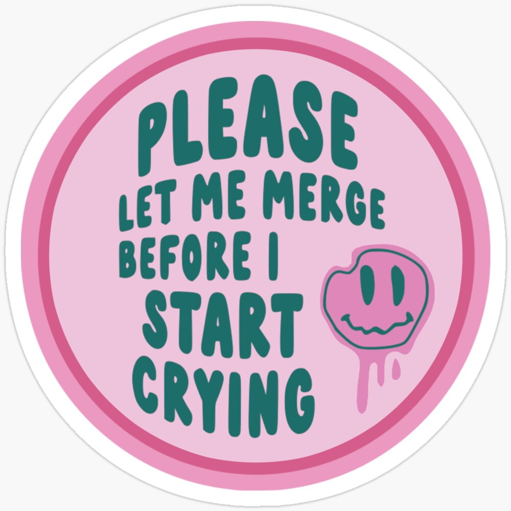 Kira Sticker With Please Let Me Merge Before I Start Crying Circle ...