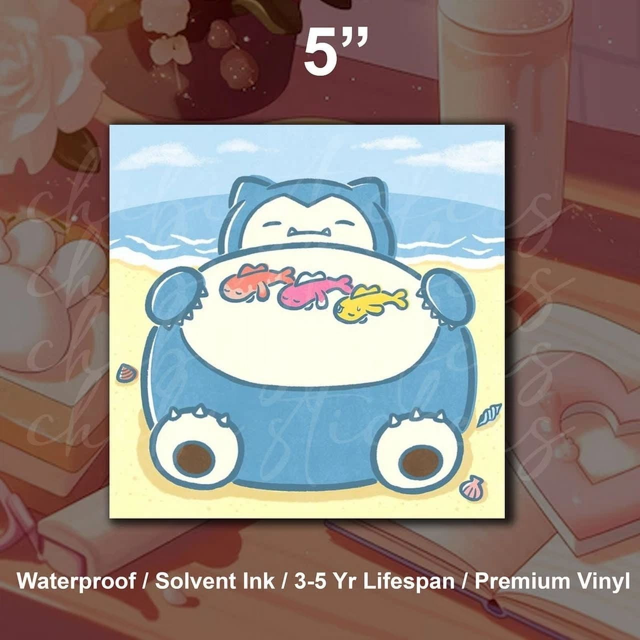 Kira Sticker With Pokemon Eating Snorlax Chibi Cute Drooling Munchlax ...