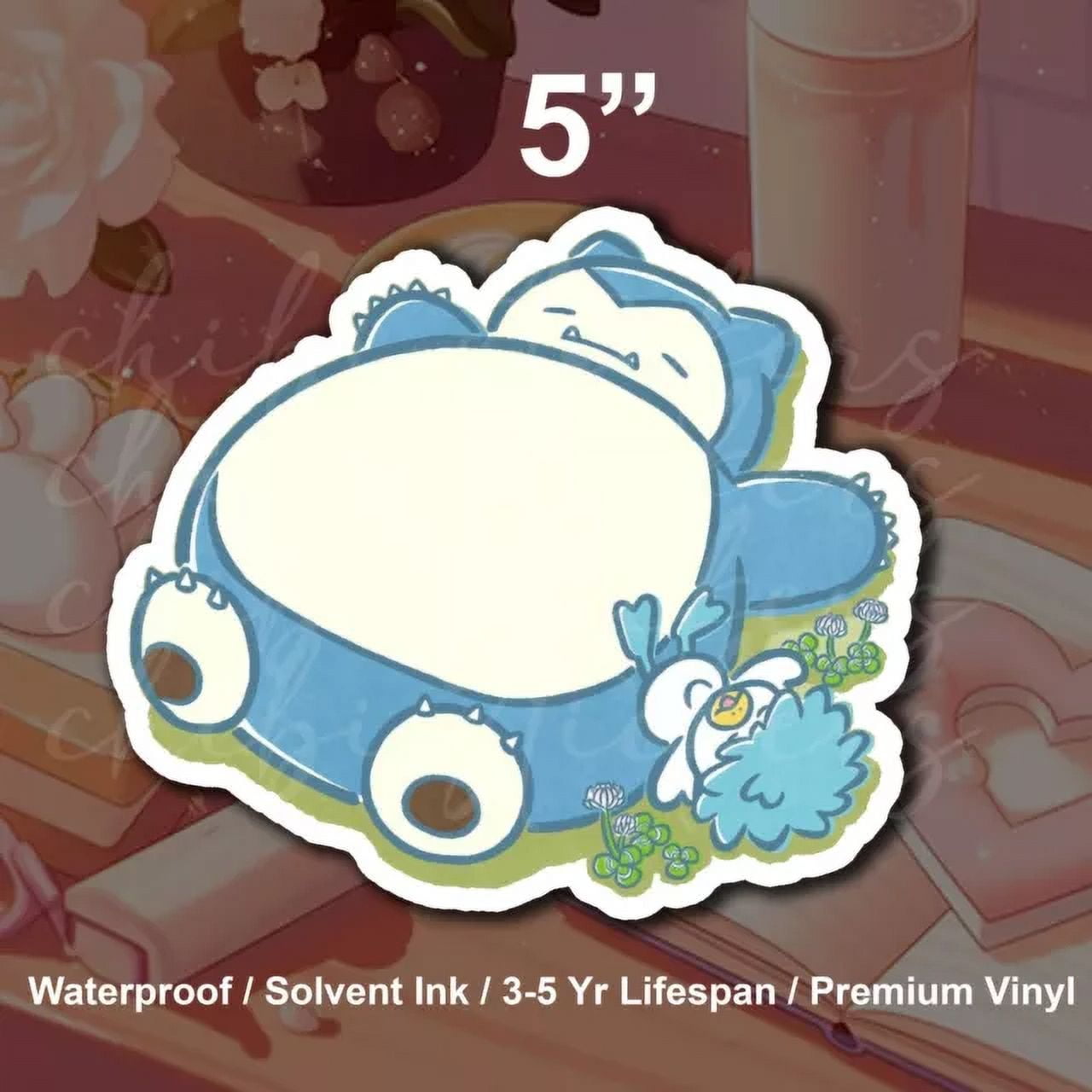 Kira Sticker With Pokemon Sleeping Snorlax Chibi Cute Kawaii Pikachu ...