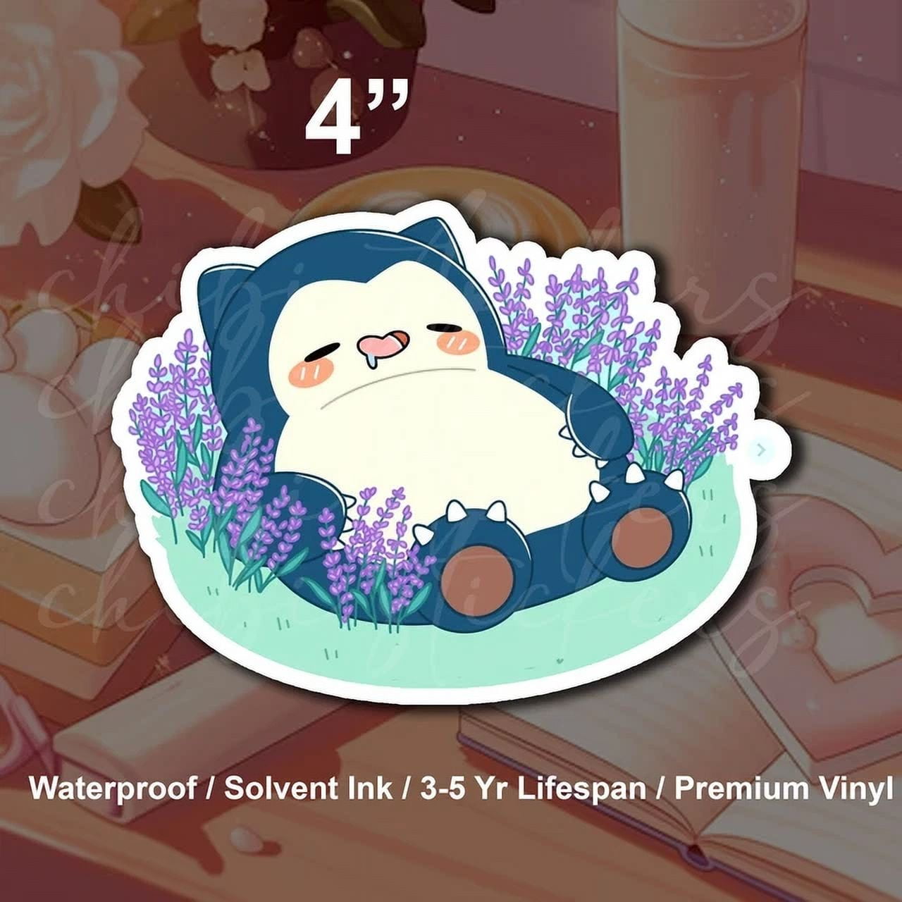 Kira Sticker With Pokemon Sleeping Snorlax Chibi Cute Kawaii Pikachu ...