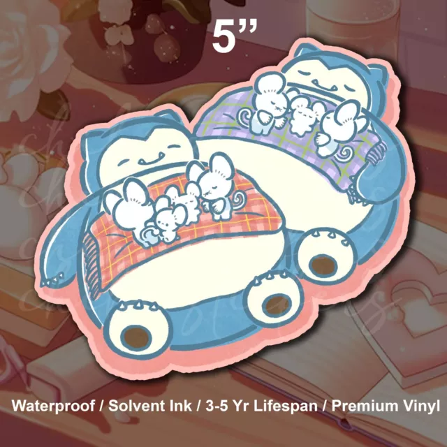 Kira Sticker With Pokemon Sleeping Snorlax Cute Tandemaus Adorable ...