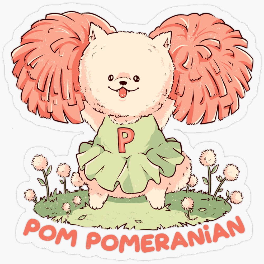 Kira Sticker With Pom Pomeranian - Cute Cheerleader Dog Gift ...