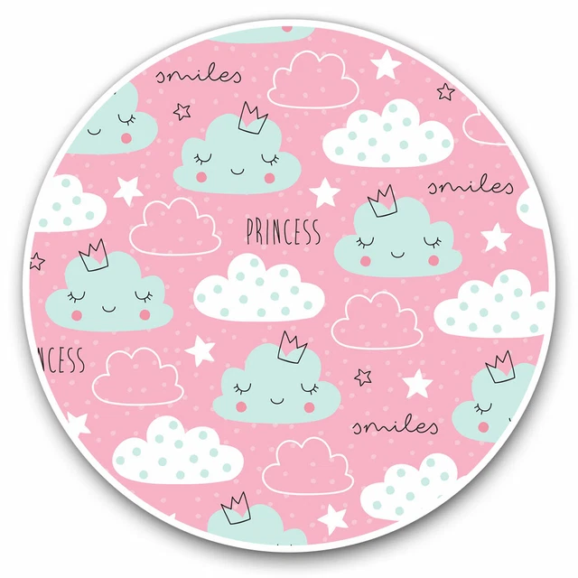 Kira Sticker With Pretty Pink Princess Clouds Girls Cool Gift ...