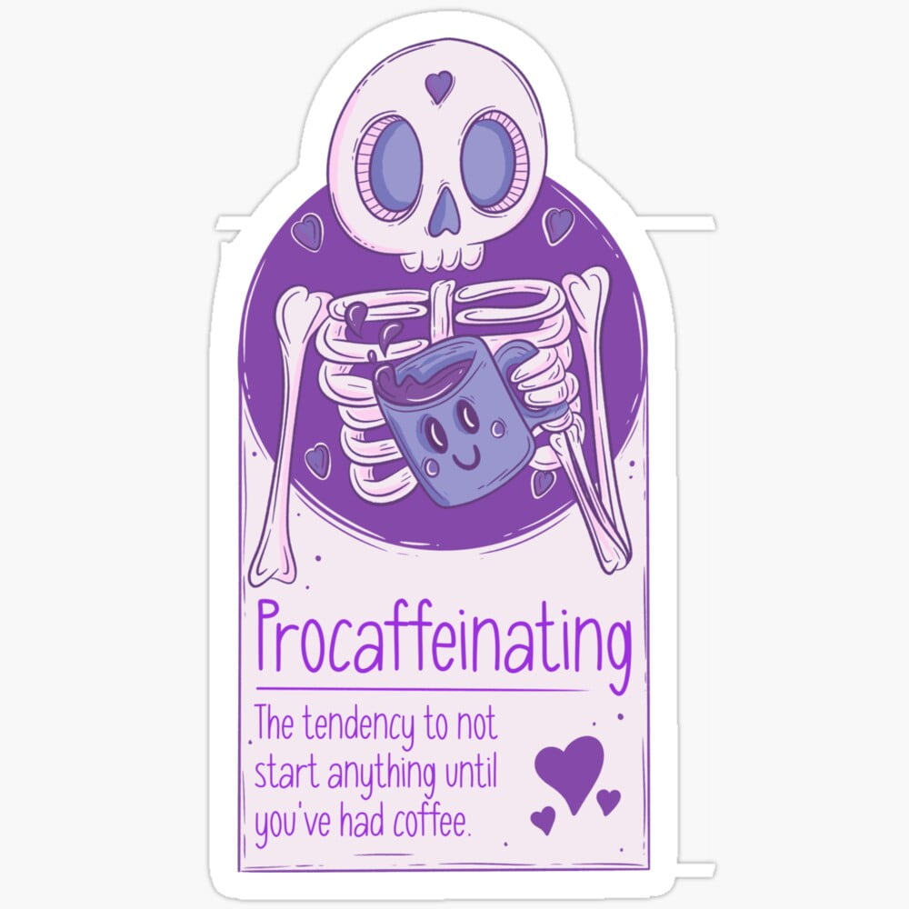 Kira Sticker - Procaffeinating: Skeleton'S Brew - Phone Stickers ...
